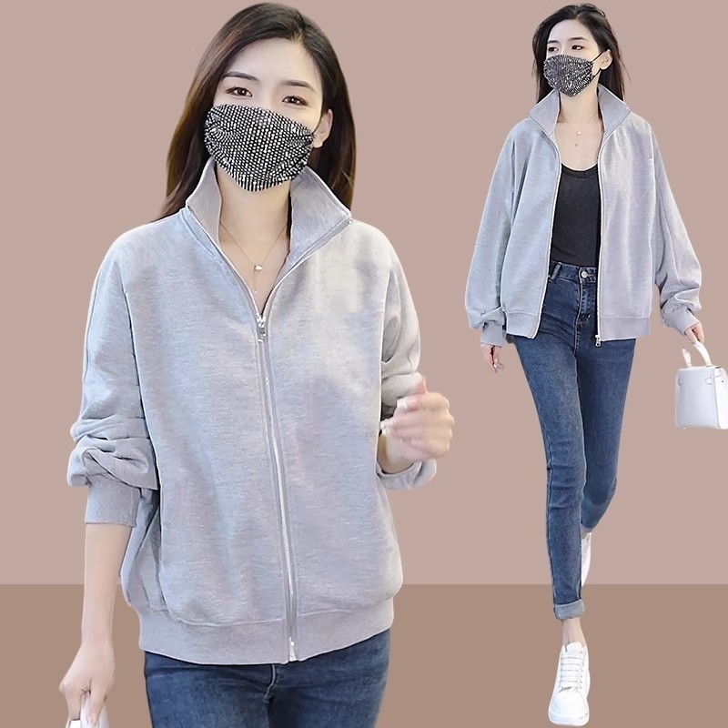 Sweater Women Jacket Long Sleeve Hoodie Grey Women's jaket perempuan ...