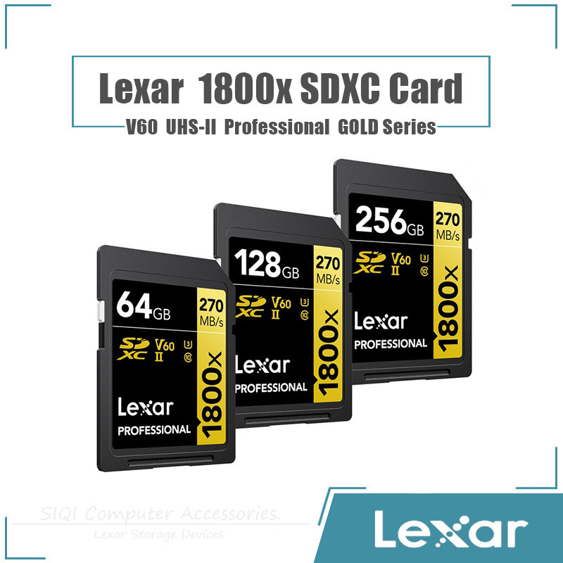 Lexar 1800x 64GB/128GB/256GB SD card High speed SDXC large card digital ...