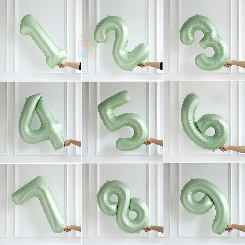 32inch Giant Olive Green Number Balloon Sage Green Foil Balloon for ...