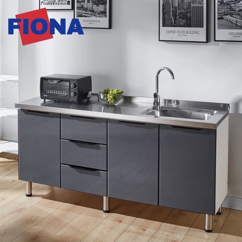 Kitchen Cabinet Simple Cabinet Stove Cabinet Stainless Steel Cupboard ...