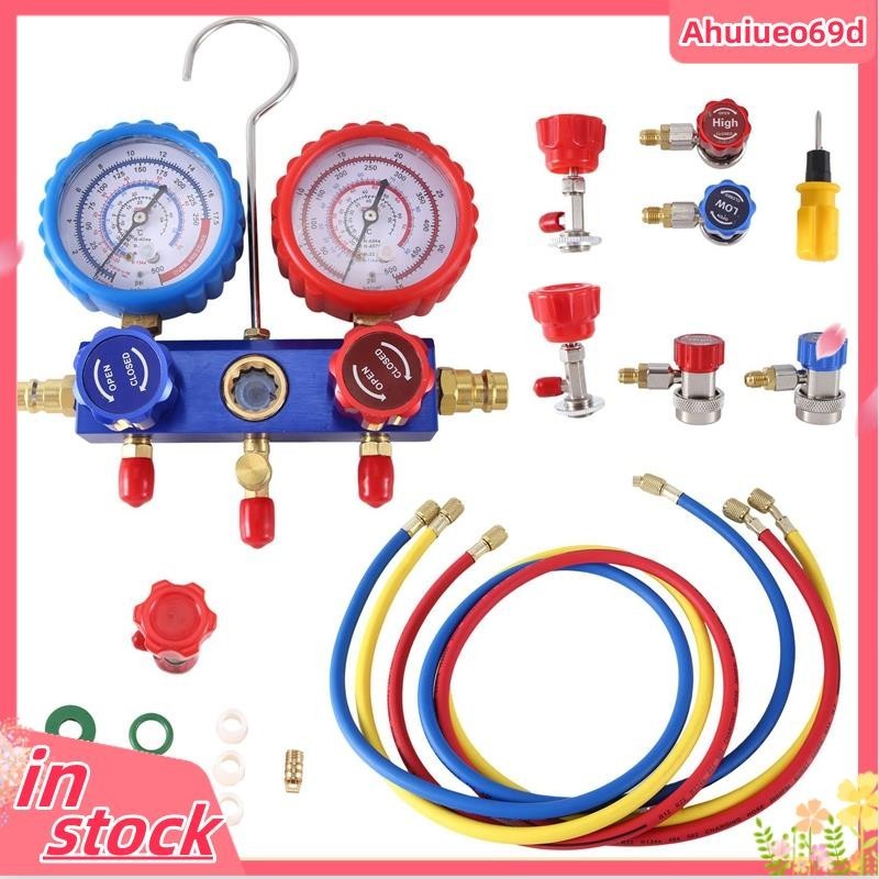 AC Manifold Gauge Set AC Diagnostic Manifold Gauge Set + 5FT Hoses ...