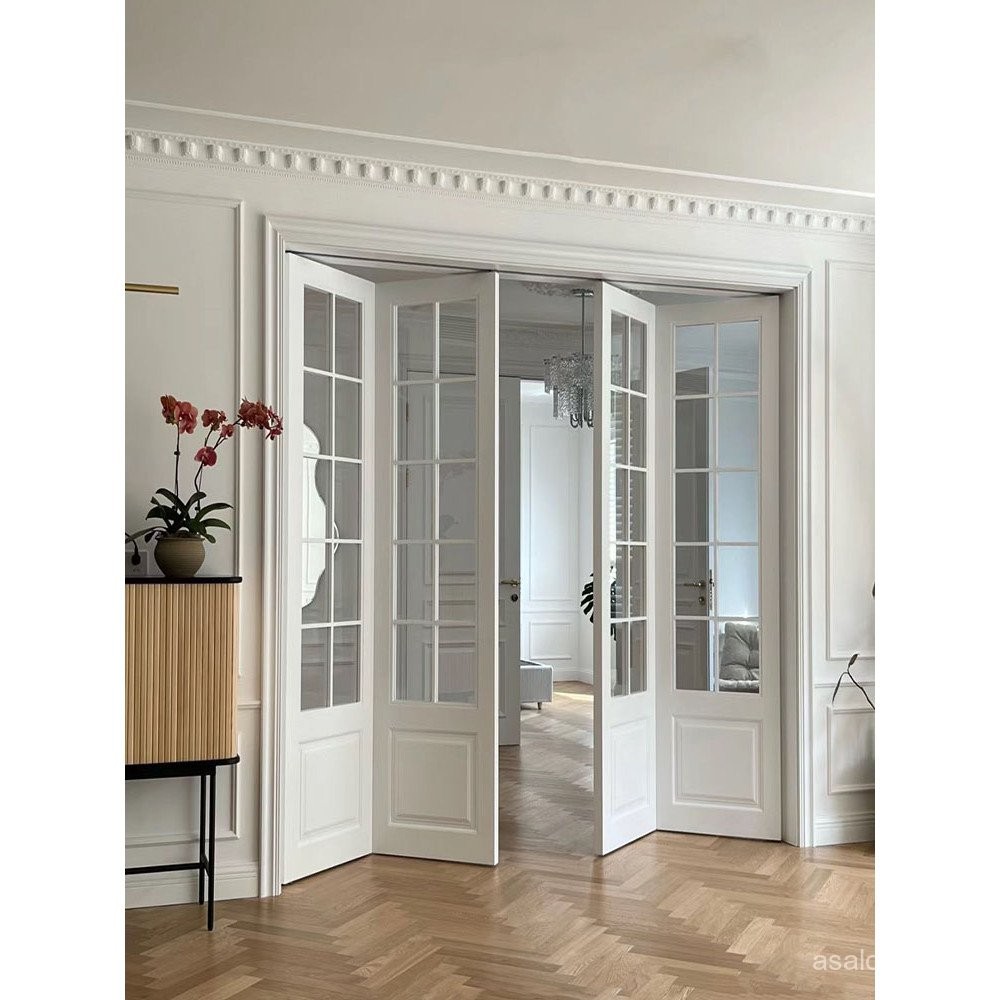 Folding Door Solid Wood Door Invisible Track Sliding Door Bathroom ...