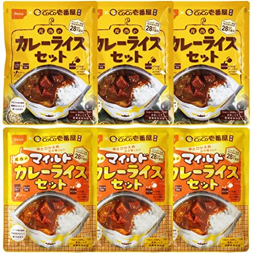 Onishi Foods CoCo Ichibanya Curry Rice Assortment Set (Emergency Ration/Storage Food) 260g (x 6 ...