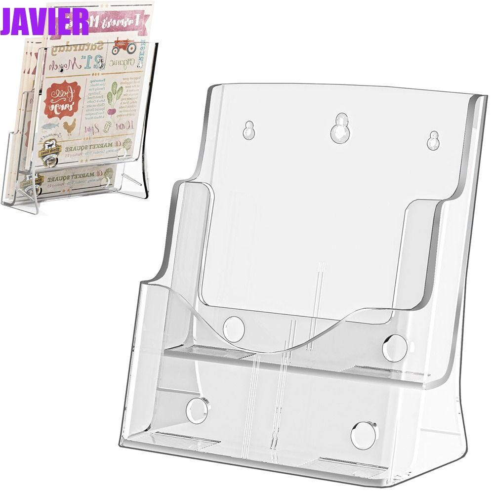JAVIER Brochure Holder, Wall Mount Hanging Hole Clear Flyers Display ...