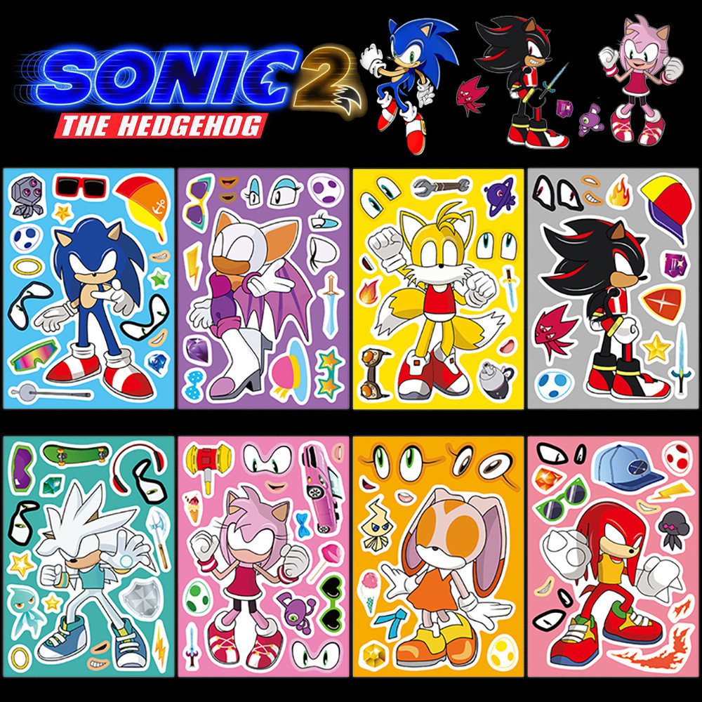 Cartoon Sonic The Hedgehog Puzzle Stickers Children's Interactive ...