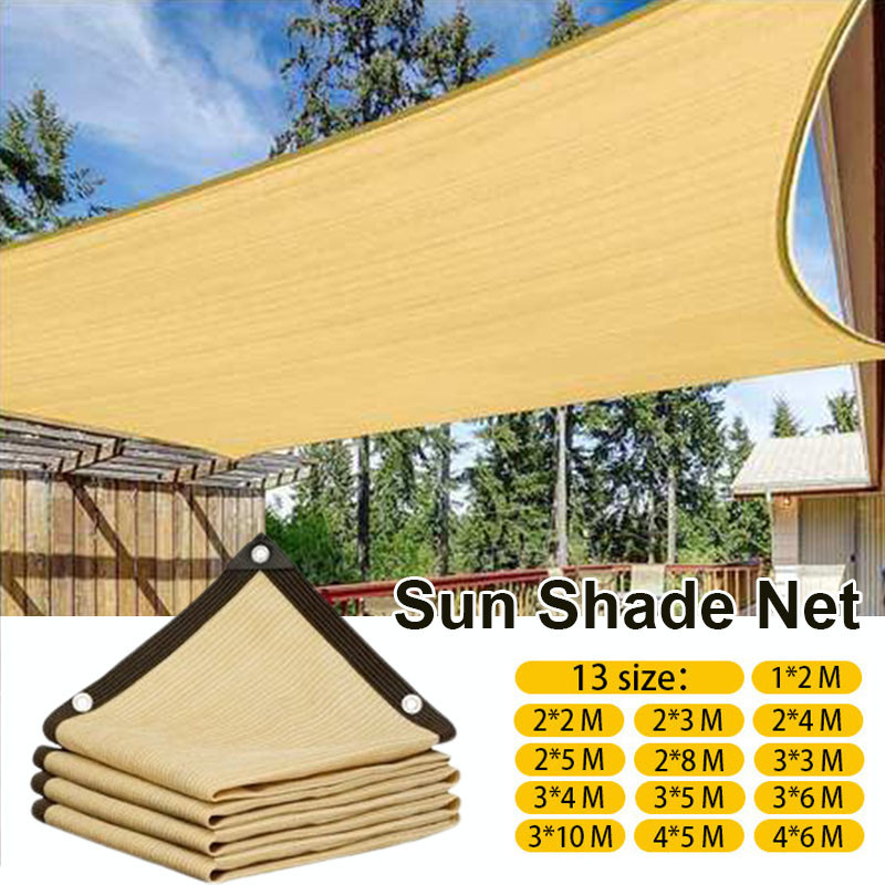 Beige Sun Shade Net Garden Swimming Pool Car Shelter House Awning Roof ...