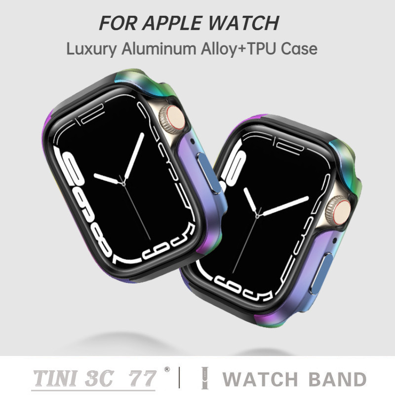 Aluminum Alloy+TPU Case For iWatch Ultra 49mm 45mm 44mm 41mm 40mm Metal ...