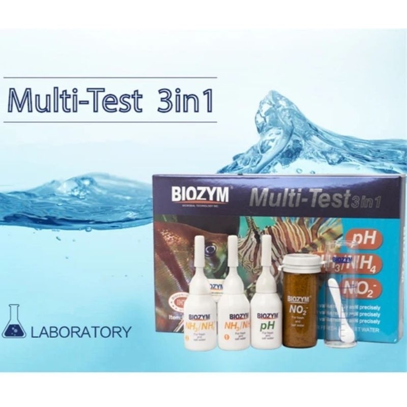 Biozym Multi Test 3 in 1 Aquarium Water Test Kit - ammonia NH3 NH4 ...