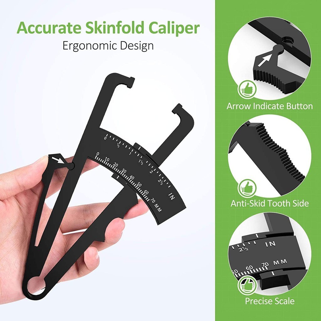 Body Fat Caliper Fat Measure Clipper Combo with Body Fat Percentage ...
