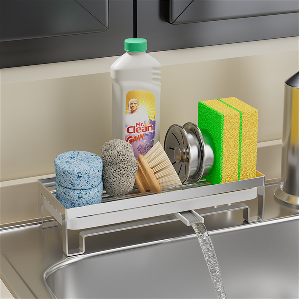 [ANME] -Stainless Steel Sponge Holder Sink Drain Rack with Drain Tray ...