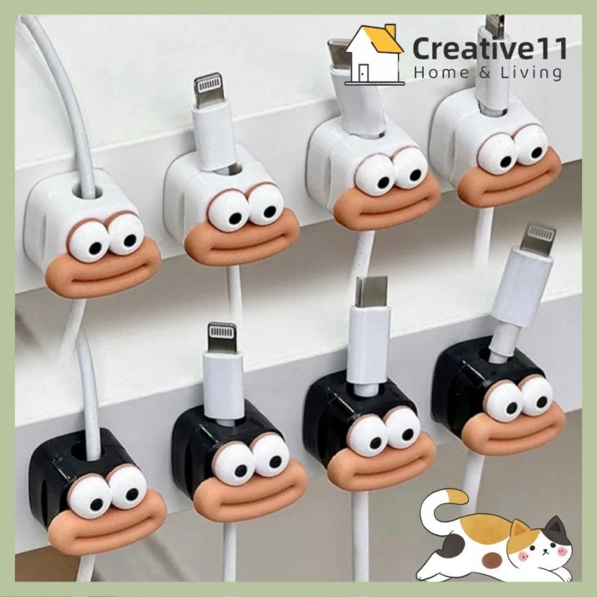 Cartoon Big Mouth Magnetic Cable Clip Cable Holder Adhesive Wire Keeper ...