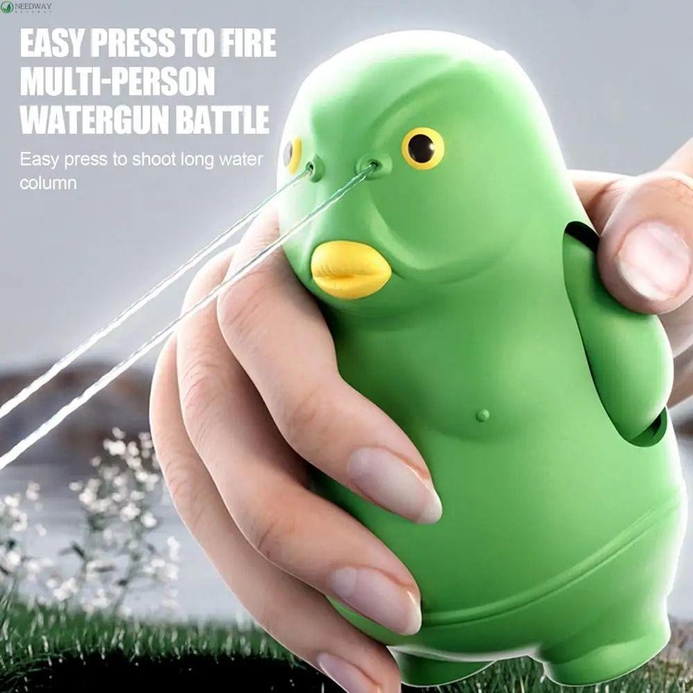 NEEDWAY Green Head Fish Bath Toys, Spray Water Press Type Press Water ...