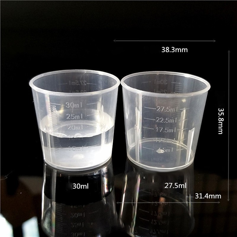 [JTFYU] 10pcs 15ml/30ml Transparent Clear Plastic Double-scale Medicine ...