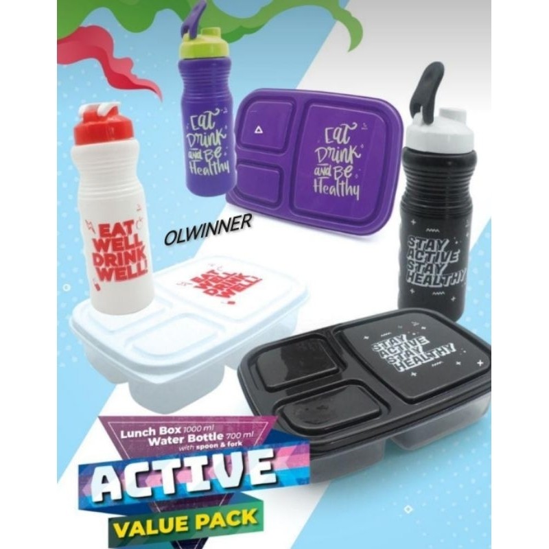 ACTIVE VALUE SET LUNCH BOX SET + THUMBLER BENTO 3 SET cheap | Shopee ...