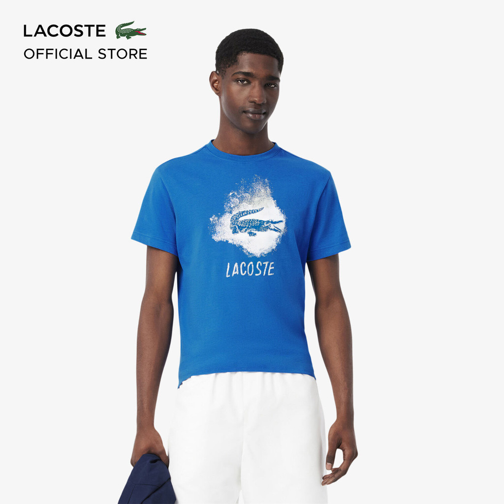 Lacoste Ultra Dry Graphic Sport T-shirt (Blue) | Shopee Singapore