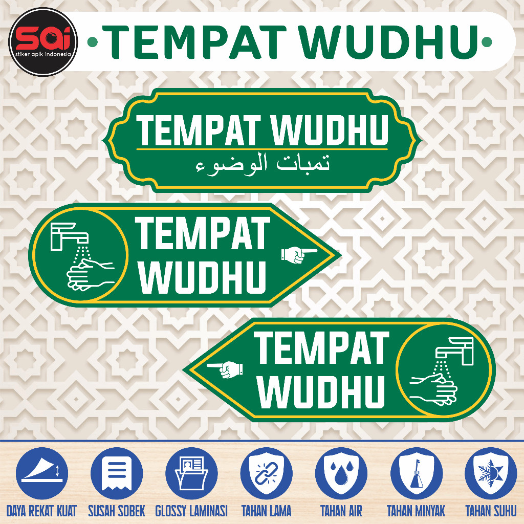 DIRECTION VINYL STICKER GLOSSY LAMINATED WUDHU PLACE | Shopee Singapore