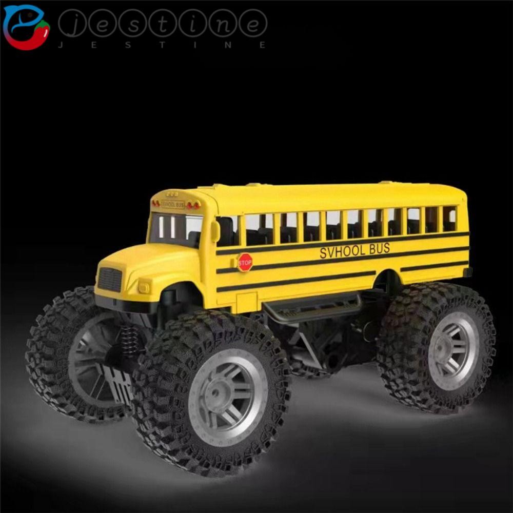 JESTINE School Bus Model, Die Cast Metal Big Wheels Pull Back Car Toy ...