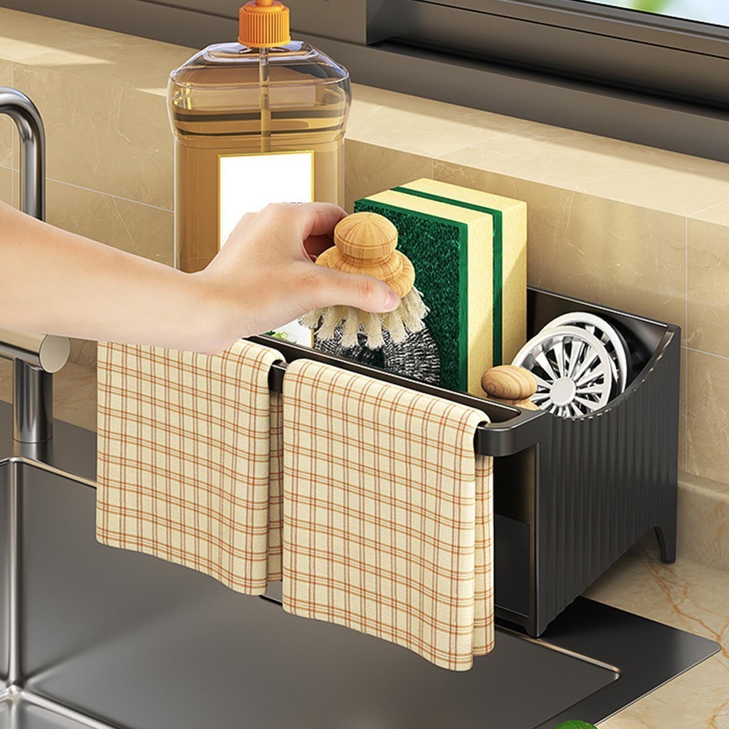 Kitchen Drainage Rack Sink Dish Sponge Sotrage Holder Kitchen Sink ...