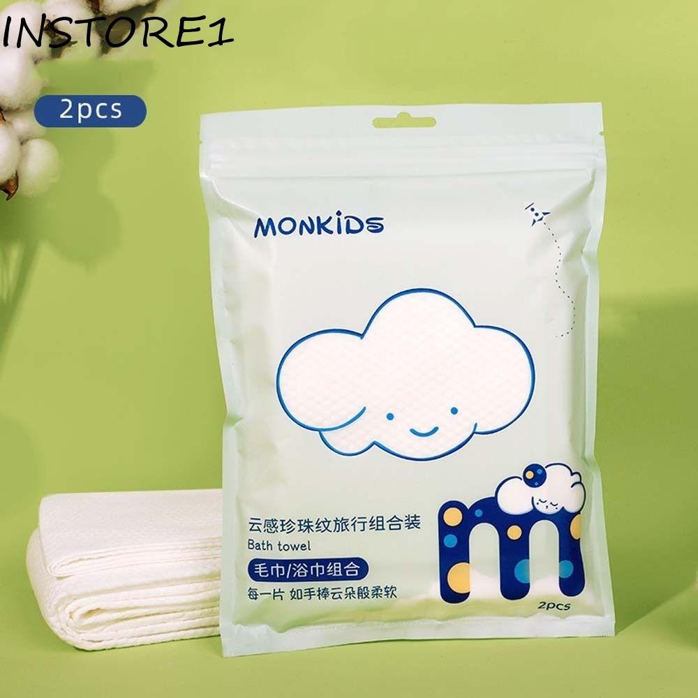INSTORE1 2Pcs/set Compressed Towels Set, Thickened Disposable ...