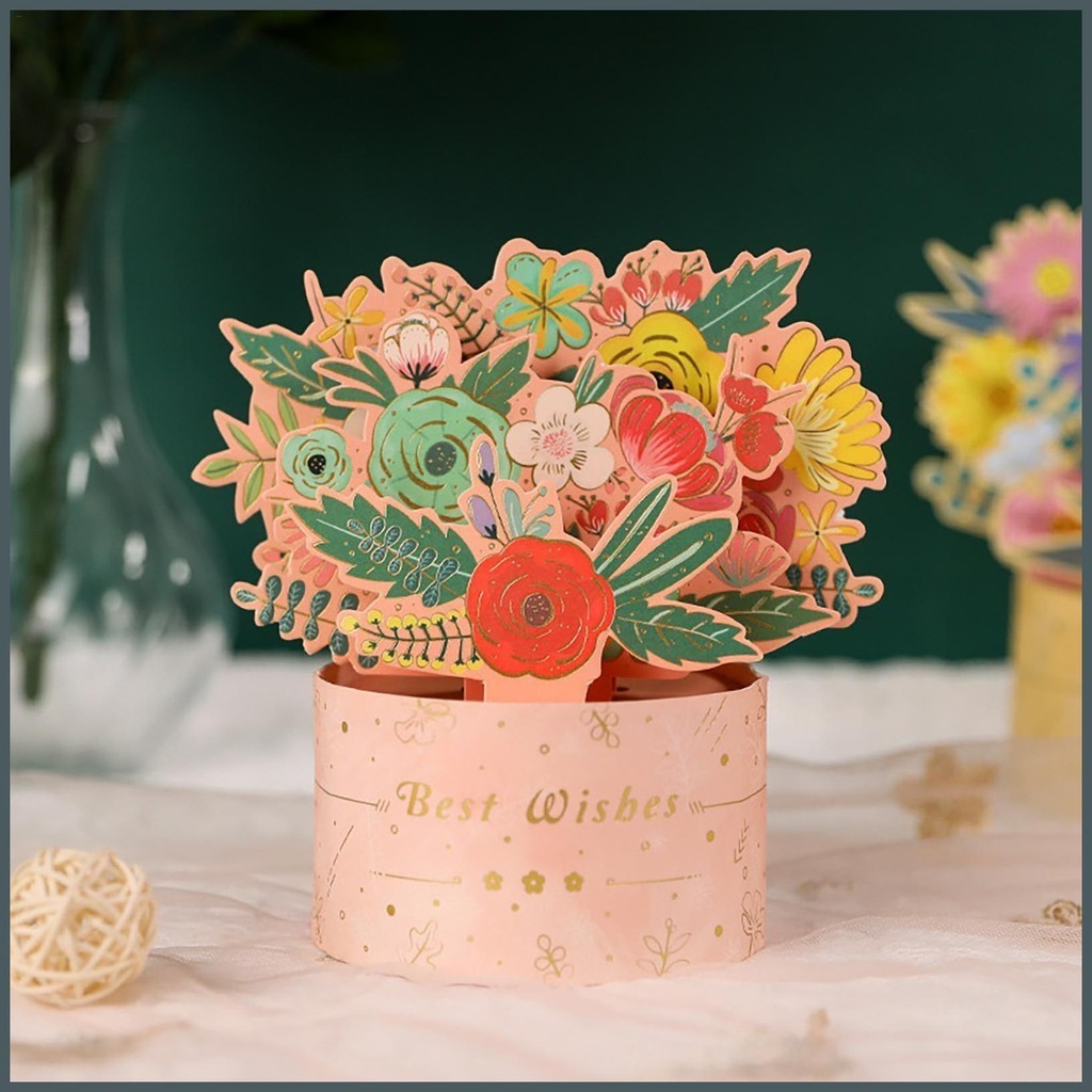 Pop Up Flower Cards 3D Mother's Day Pop-up Greeting Card Popup Flower ...