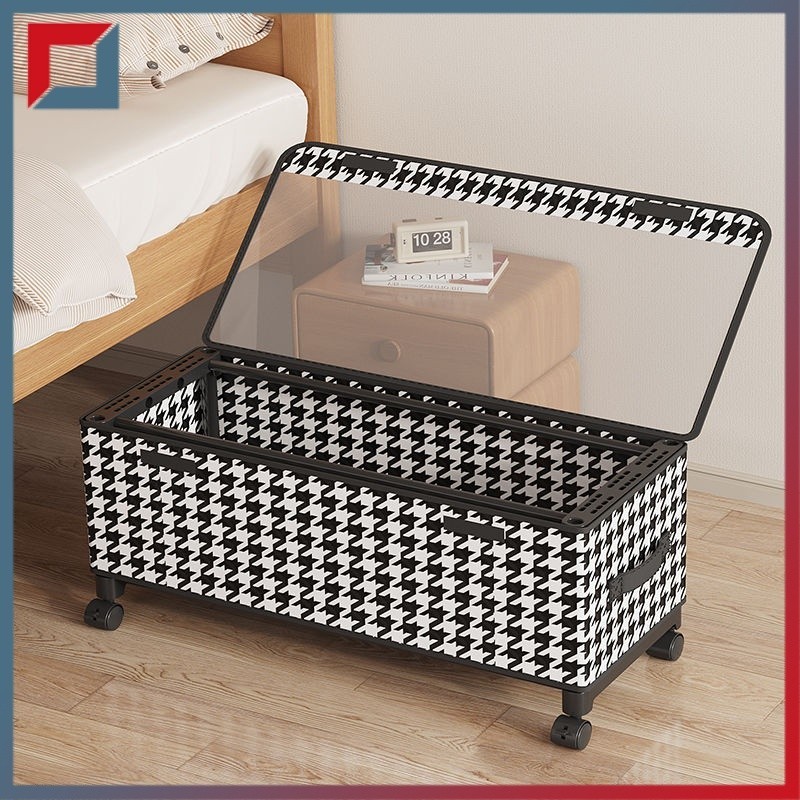 Dormitory bed bottom storage box rental with wheels push-pull clothes ...