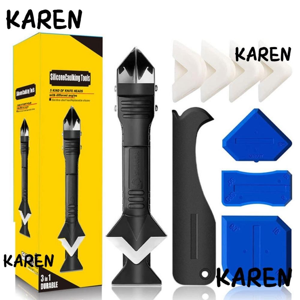 KAREN Silicone Caulking Tool, Stainless Steel Silicone Grout Scraper ...