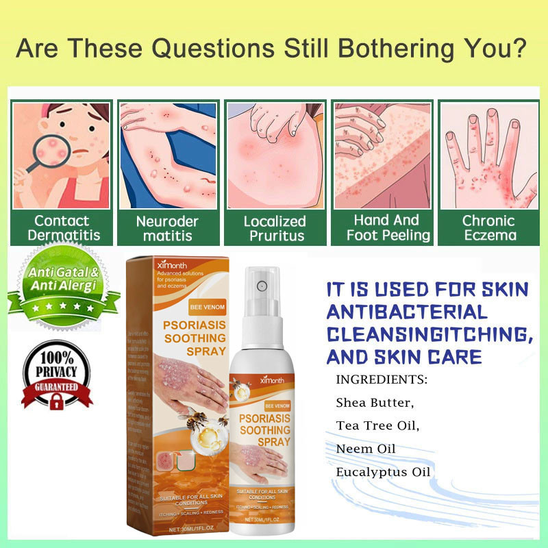 Psoriasis Antibacterial Spray Eczema Treatment Itchy Skin Anti Fungal ...