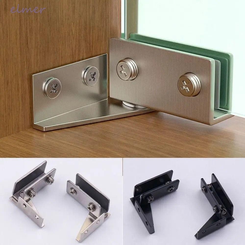 ELMER 2Pcs Glass Door Hinges, Non-Perforated Shaft Hinge Display ...