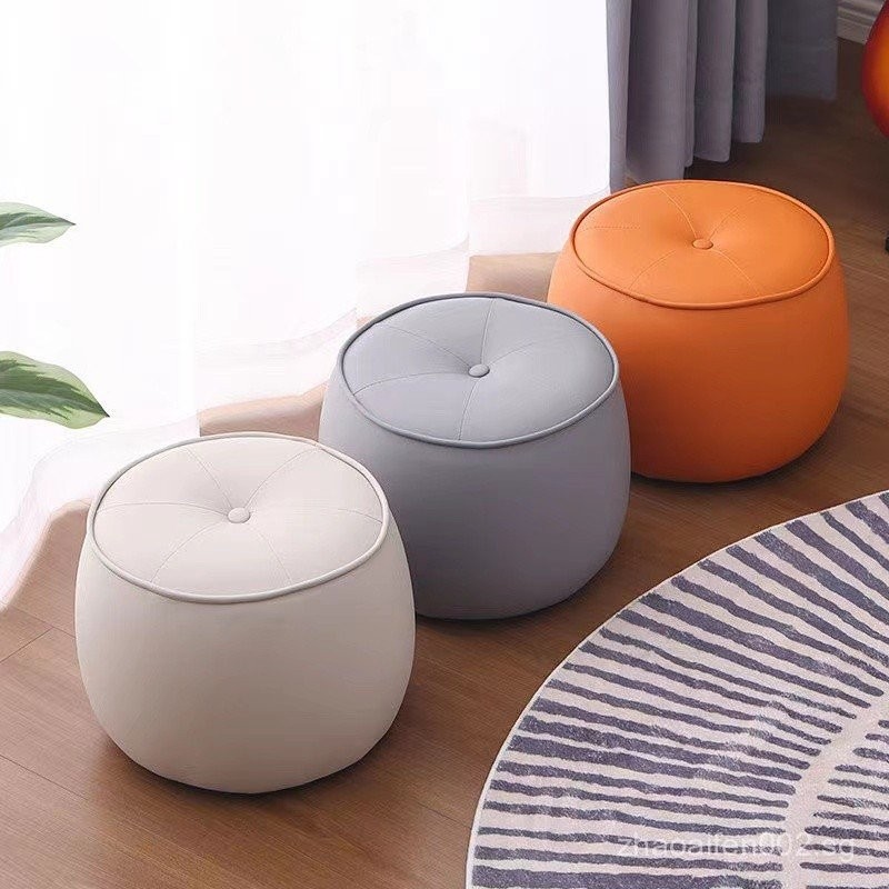 Shopee Official Living Room Small Stool Home Low Stool Leather Ottoman ...