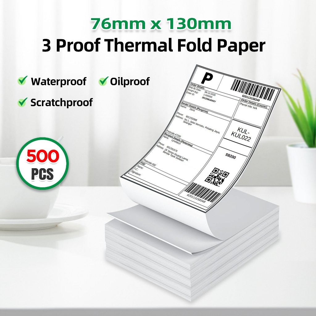 Thermal Labels 76 X 130 Barcode Sticker Paper Thermal Receipt Delivery ...