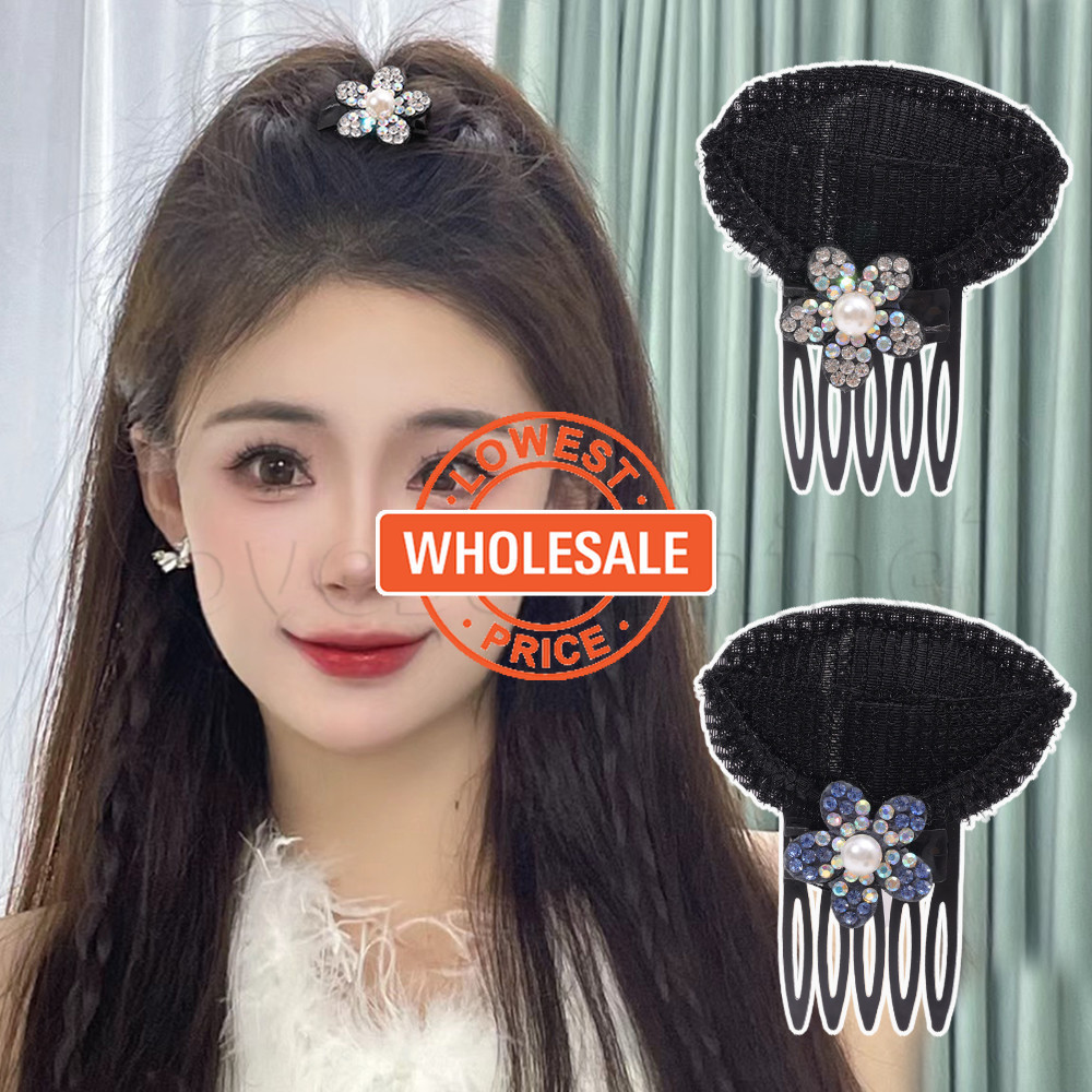 [ Wholesale ] Puff Hair Head Cushion - Sponge Hair Styling Clip Bun ...