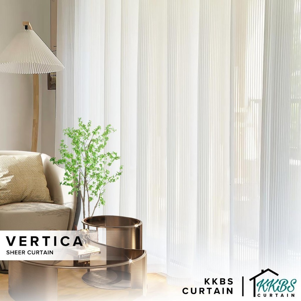 KKBS CURTAIN Vertica Sheer Curtain Ready Made Hook & Eyelet | Shopee ...