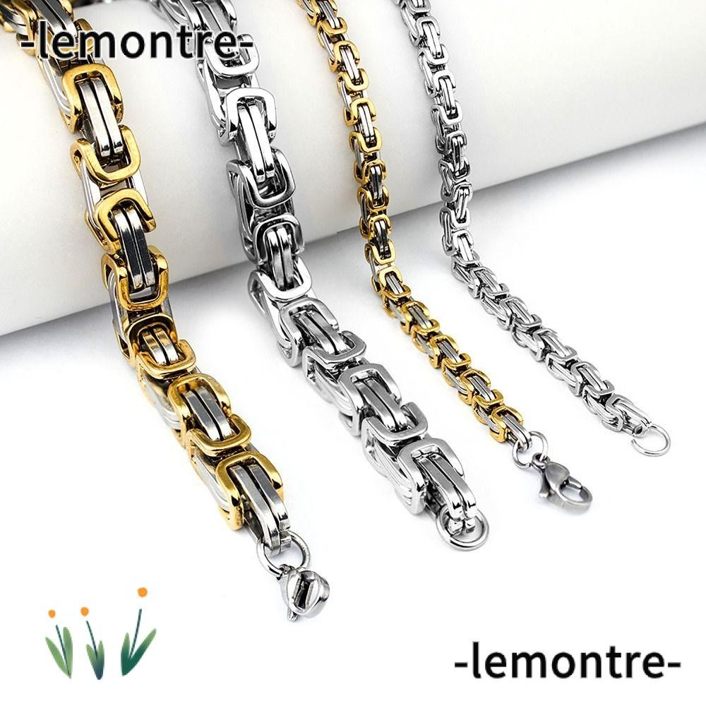 LEMONTRE Bracelet, Hip Hop 8mm Link Chain, Luxury Stainless Steel ...