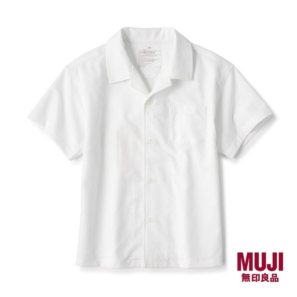 MUJI Breathable Stretch Seersucker S/S Shirt | Shopee Singapore