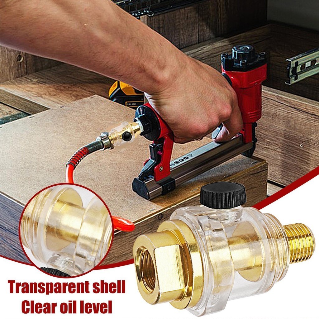 Air Compressor Inline Oiler 1/4 Inch Automatic Pneumatic Lubricator for Air Compression ...