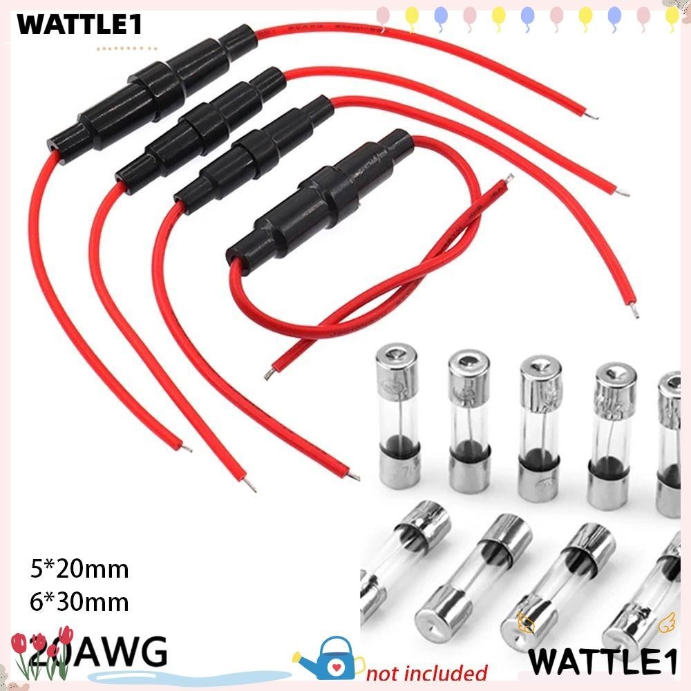 WTTLE 1/10Pcs Glass Fuse Holder, 250V with 20AWG Wire Cable Fuse Casing ...