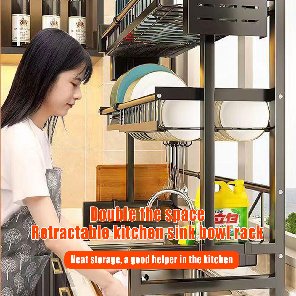 Retractable Sink Rack Dish Rack Over Sink Plate Drying Rack Kitchen ...