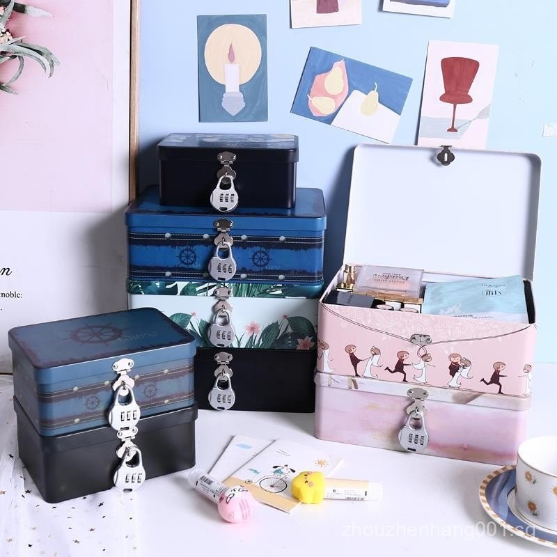 Lockable Storage Box Iron Box Desktop Letter Storage Small Box High-end ...