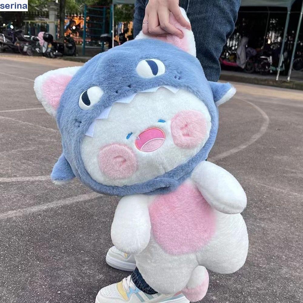 SERINA Cute Shark Cat Plush Toy, Shark Cat Soft Shark Cat Doll Pillow ...