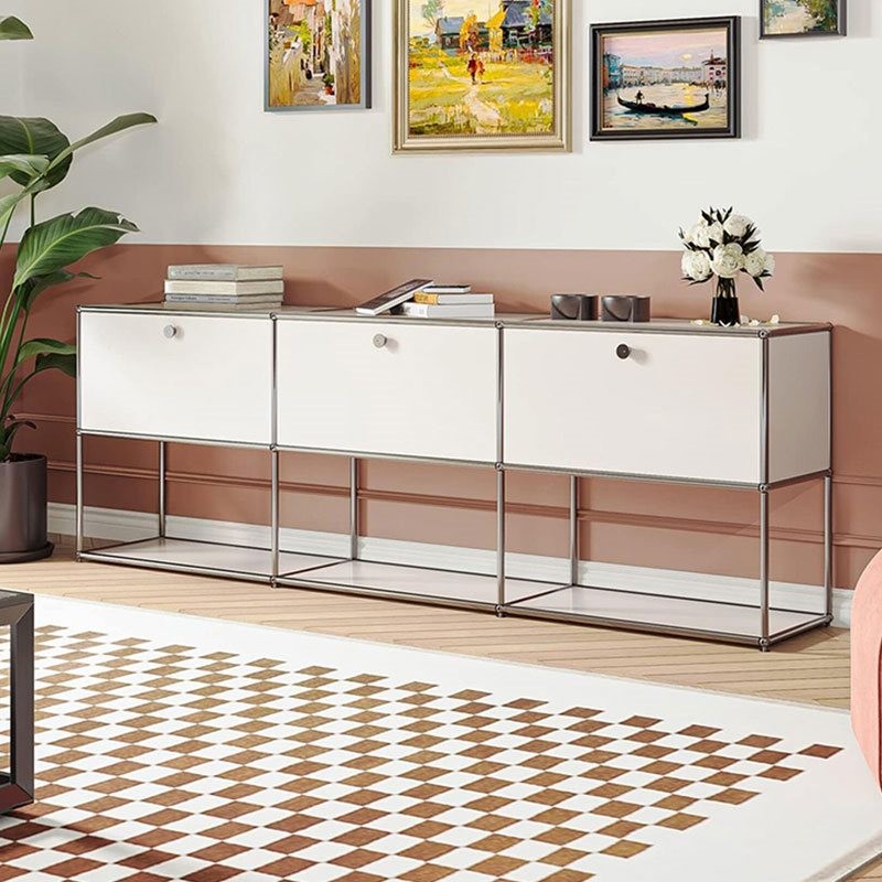 J-H/M*Medieval USM Stainless Steel TV Cabinet Storage Sideboard Modern ...