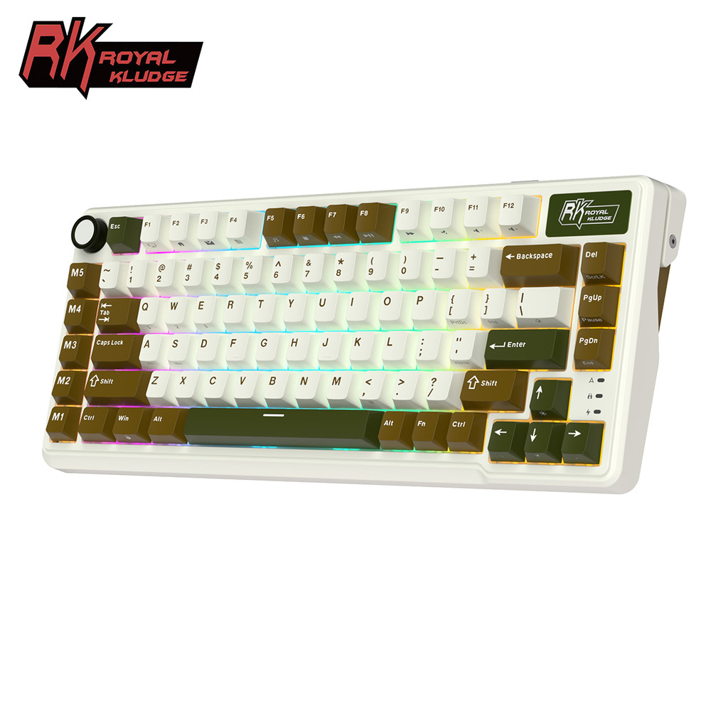 Royal Kludge RK L75 Palm Green 85 Key Diy Tri-Mode RGB Wired Bluetooth ...