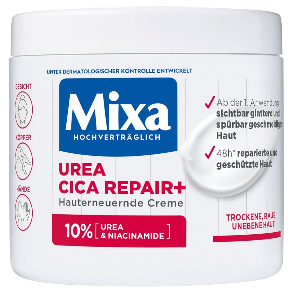 Mixa Urea Skin Renewing Cream with Urea & Niacinamide for Dry and Rough ...