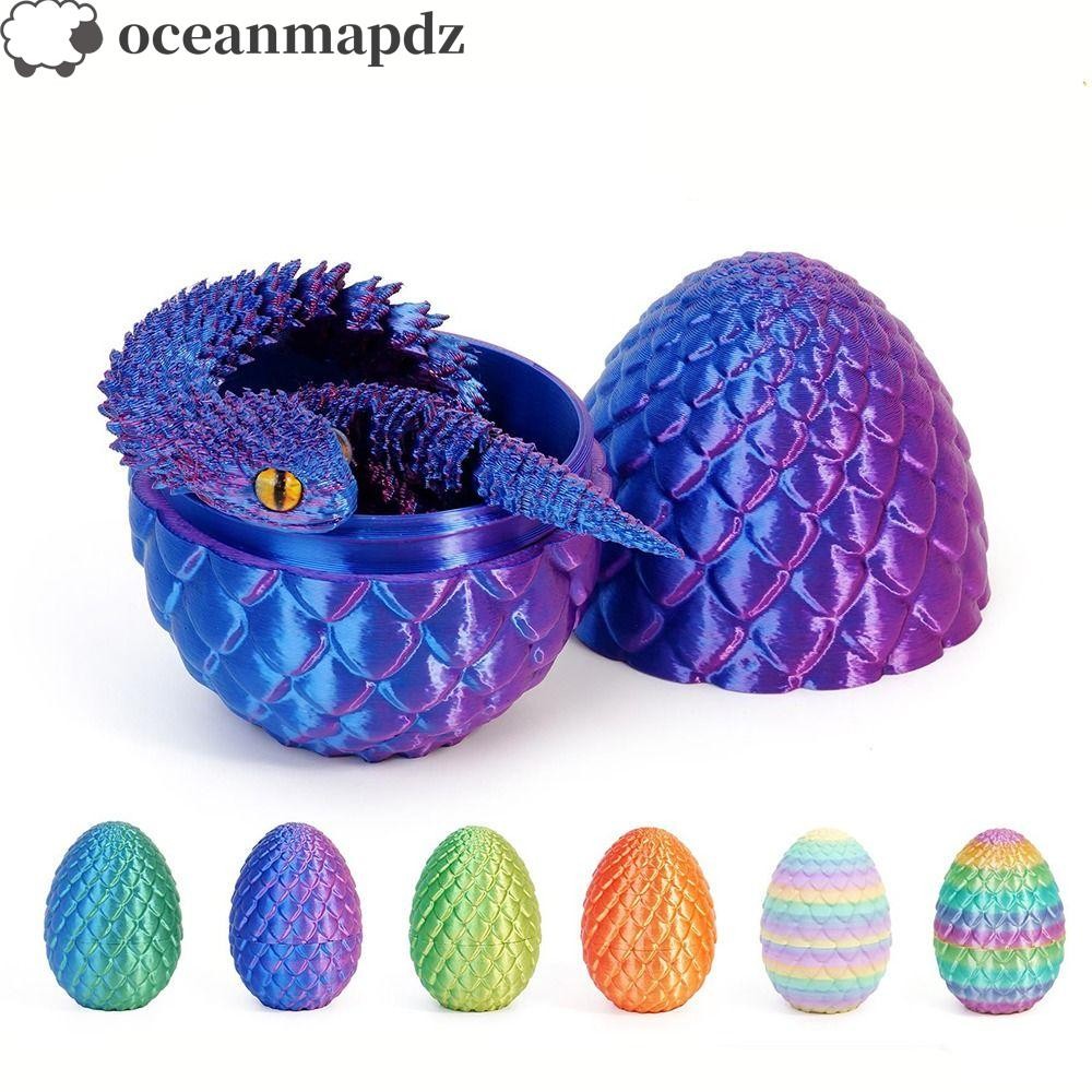 OCEANMAPDZ 3D Printed Snake Toys, Candy Color All-in-one Molding 3D Printed Snake Egg, Finger ...