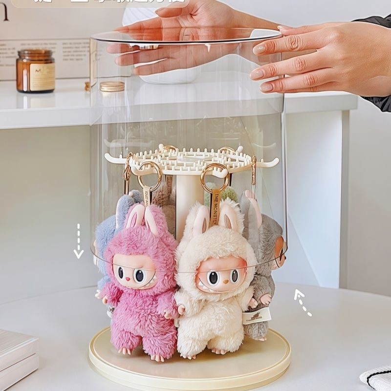 Shopee Official Labbubu Display Case Rotating Transparent labubu Plush ...