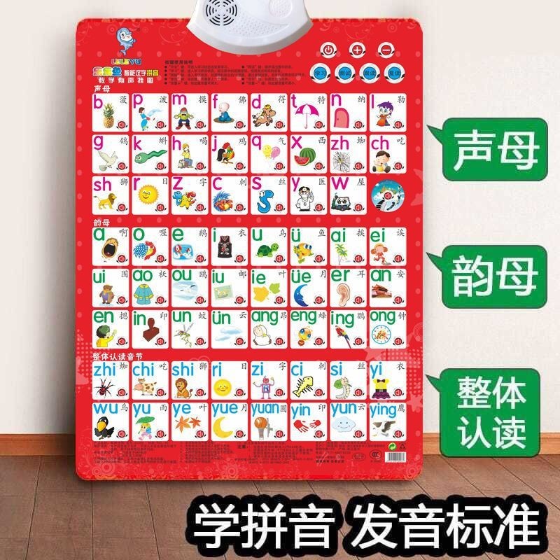 A-66/ Early Education Audio Wall Chart Pedology Pinyin Mathematics ...