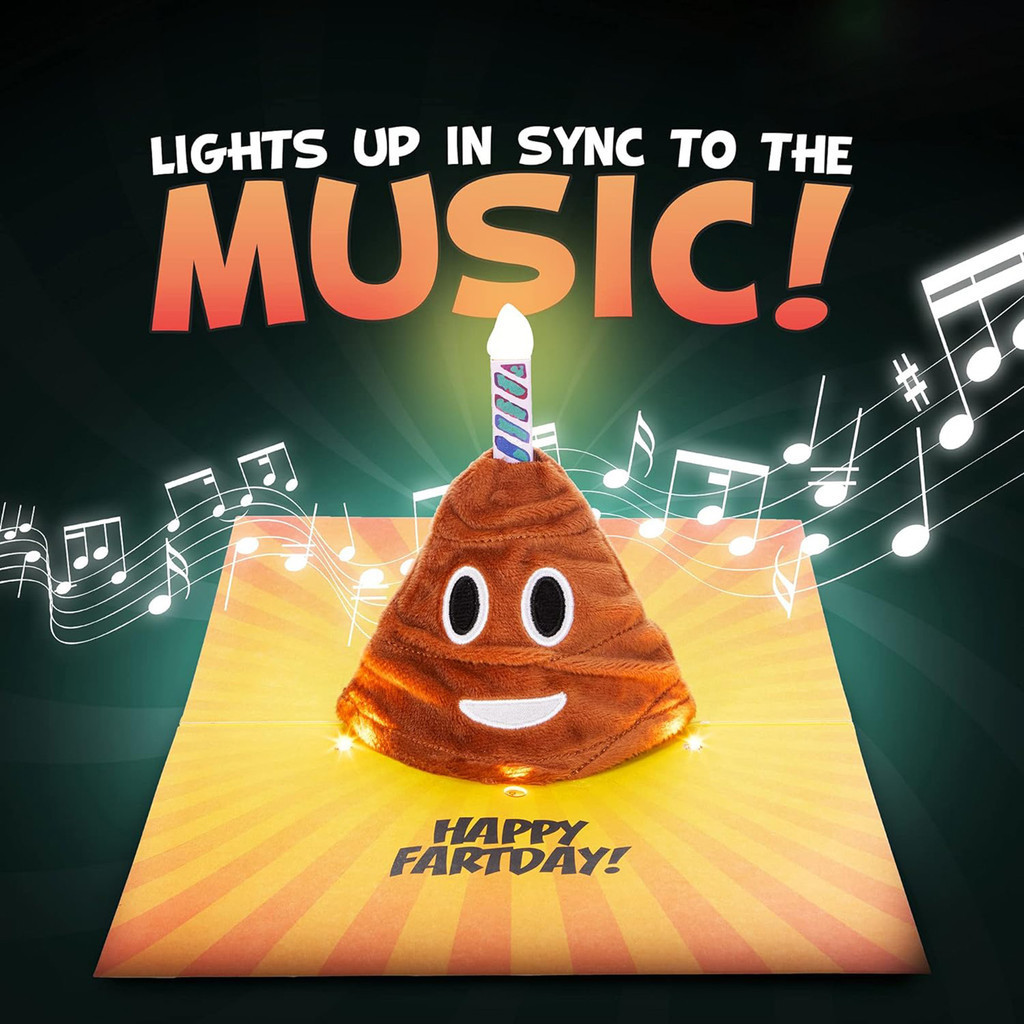 Happy Birthday Card Poop Plushie Birthday Singing Card 3D Funny Pop Up ...