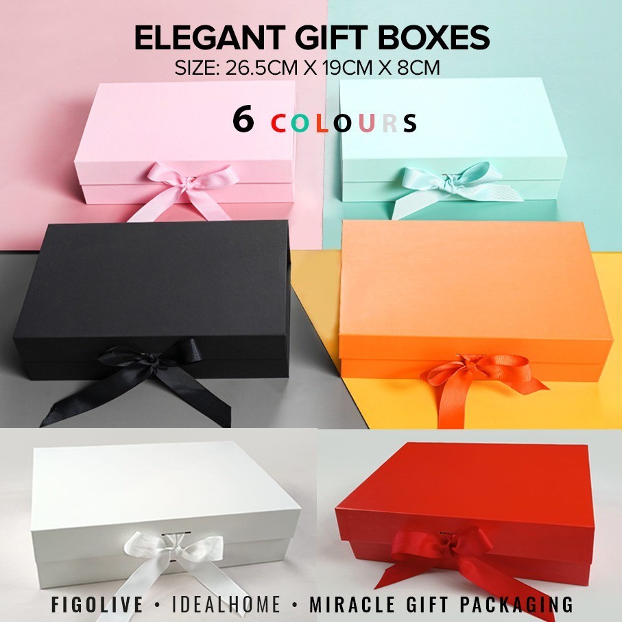 Colorful Premium Folding Solid Hard Gift Box with Ribbon for Christmas ...