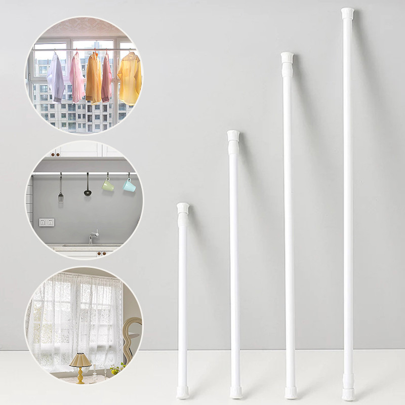 Multi-use Telescopic Rod Self-adhesive Curtain Rod Bedroom Bathroom ...