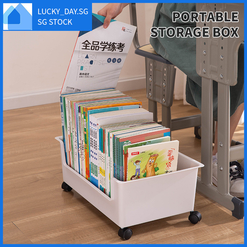 Classroom Dorm Wheeled Book Finishing box Movable Portable Book Storage ...