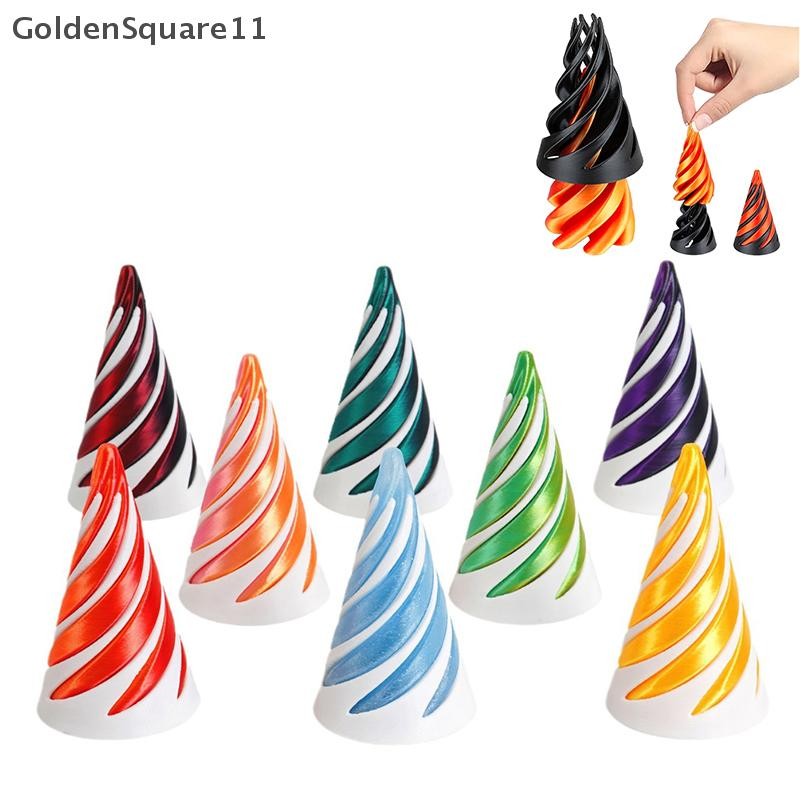 GG 3D Printed Spiral Cone Toy Impossible Pyramid Passthrough Sculpture ...
